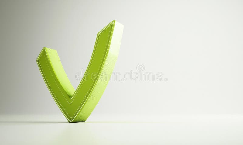 A 3D Green Check Mark Inside a Circle on a White Background. this Icon ...