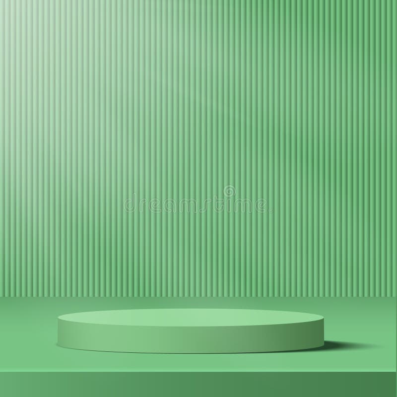 3d Green Color Podium and Minimal Green Wall Scene Vector Stock Vector ...