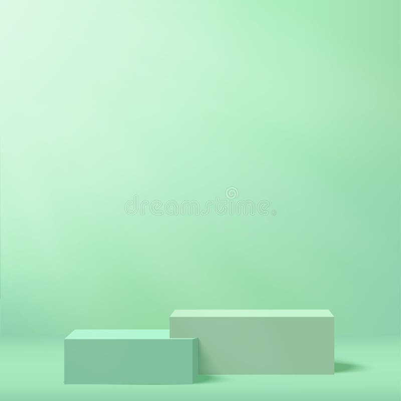 3d Green Color Podium and Minimal Green Wall Scene Vector Stock Vector ...