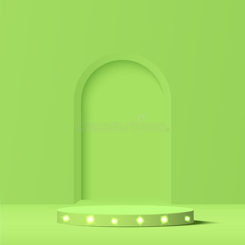 3d Green Color Podium and Minimal Green Wall Scene Vector Stock Vector ...