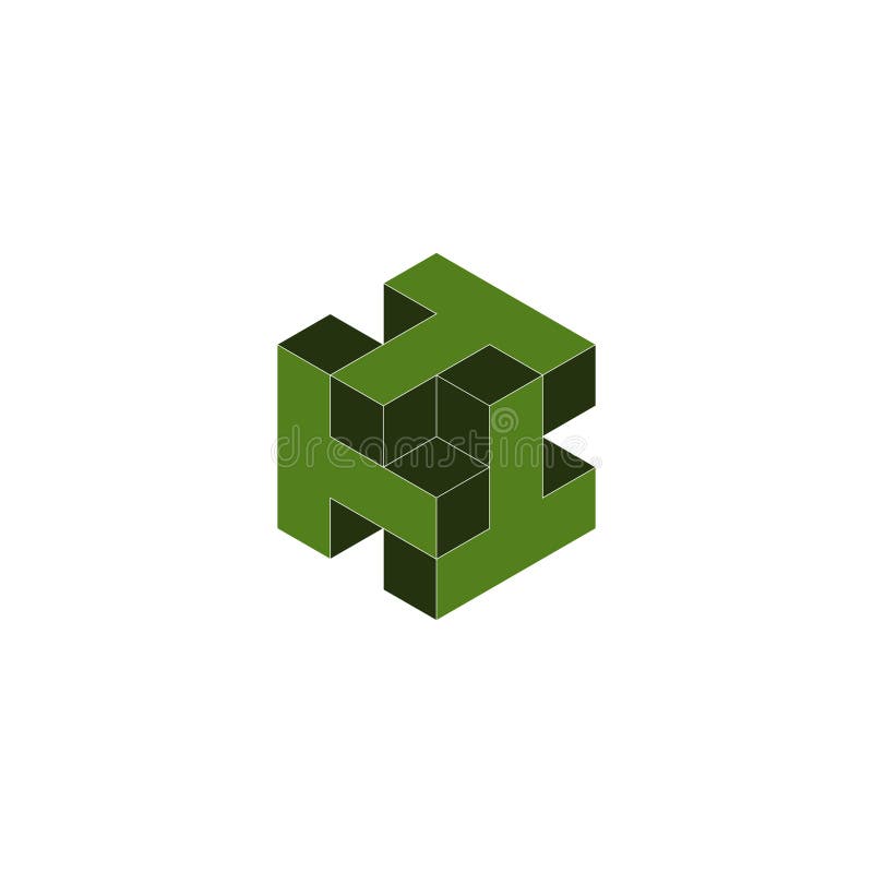 3D Green Cube Illustration stock illustration. Illustration of line ...