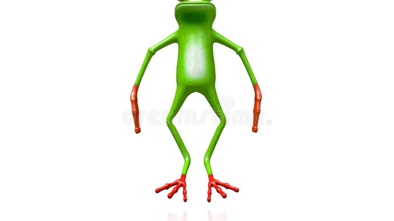 Happy Frog Mascot Under Umbrella in Rain. Funny Cartoon Stop Motion ...