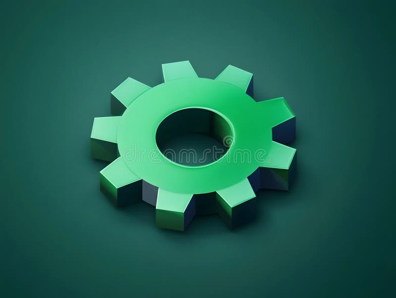 3D Green Mechanical Gear Technology Engineering Logo Stock Illustration ...