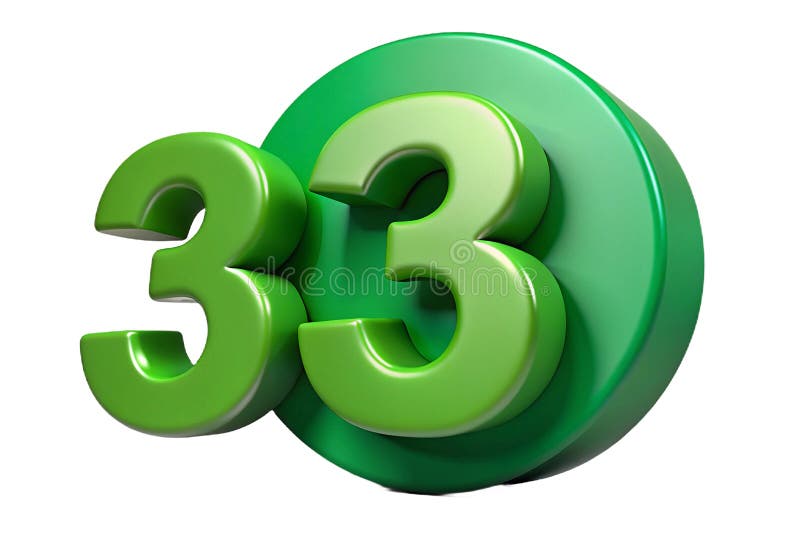 Green Number 33 Glossy Bold Icon Design Stock Illustration ...