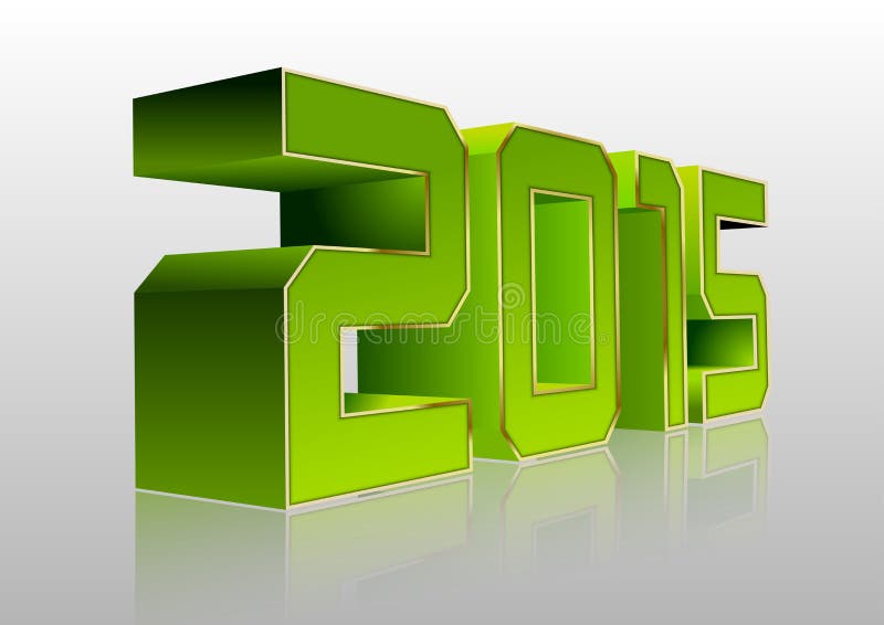 2015 3D Green stock vector. Illustration of creative - 46575582