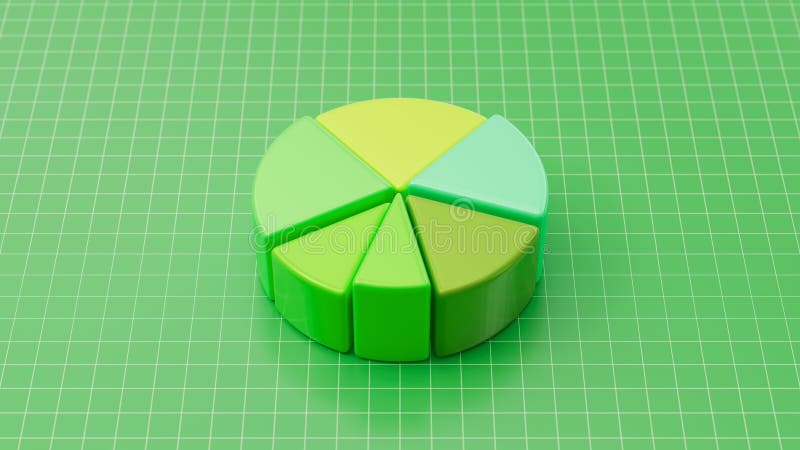 3D Green Pie Chart with Colorful Segments. Information Graphic ...