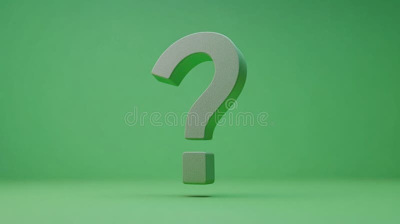 A 3D Green Question Mark Icon Isolated on a Green Background Stock ...