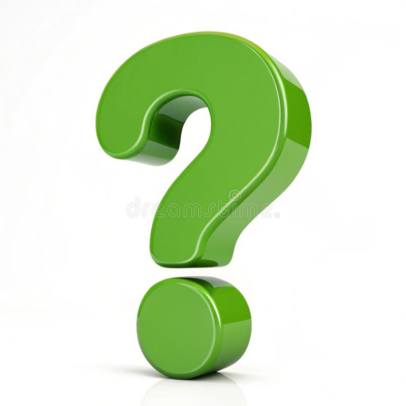 3D Green Question Mark Icon Isolated on White Background Stock ...