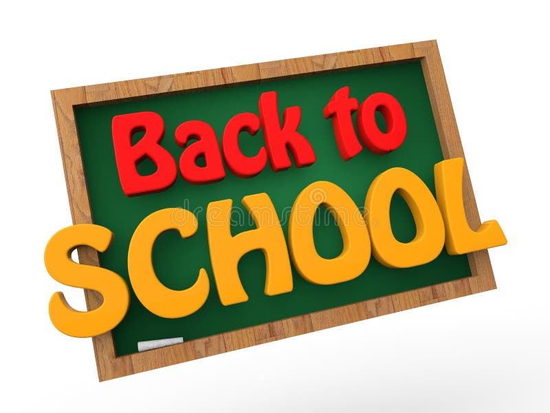 3d Green School Board with Back To School Text Stock Illustration ...