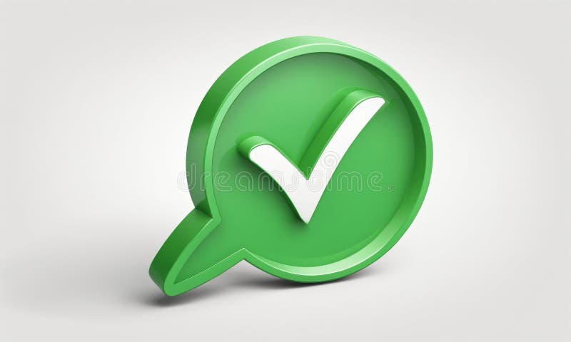Green Check Mark on White Background Stock Illustration - Illustration ...