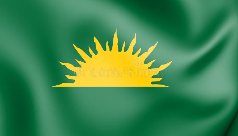 3D Green Sunburst Flag. stock illustration. Illustration of artificial ...