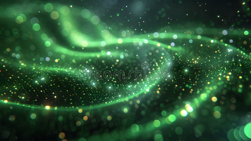 3D Green Techno Abstract Background Overlap Layer on Dark Space with ...