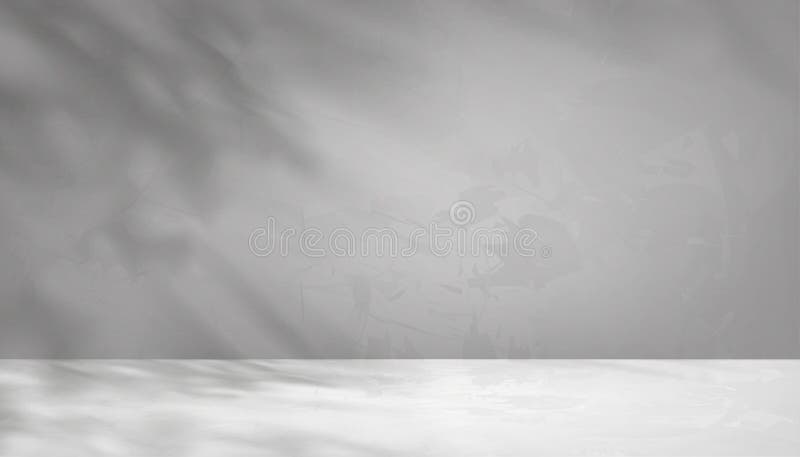 3d Grey Background Display with Shadow Leaves Overlay on Cement Wall ... 3d Grey Background Display with Shadow Leaves Overlay on Cement Wall ...