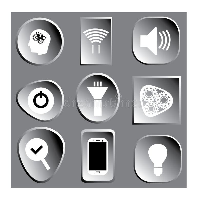 3D grey icons or image stock vector. Illustration of threedimensional ...