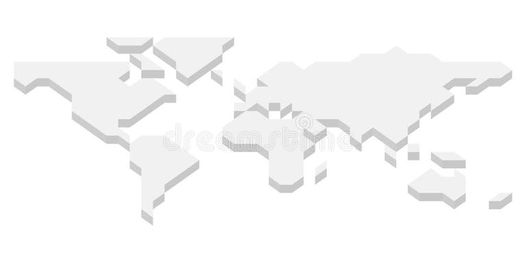 3D isometric map of World stock vector. Illustration of land - 221946461