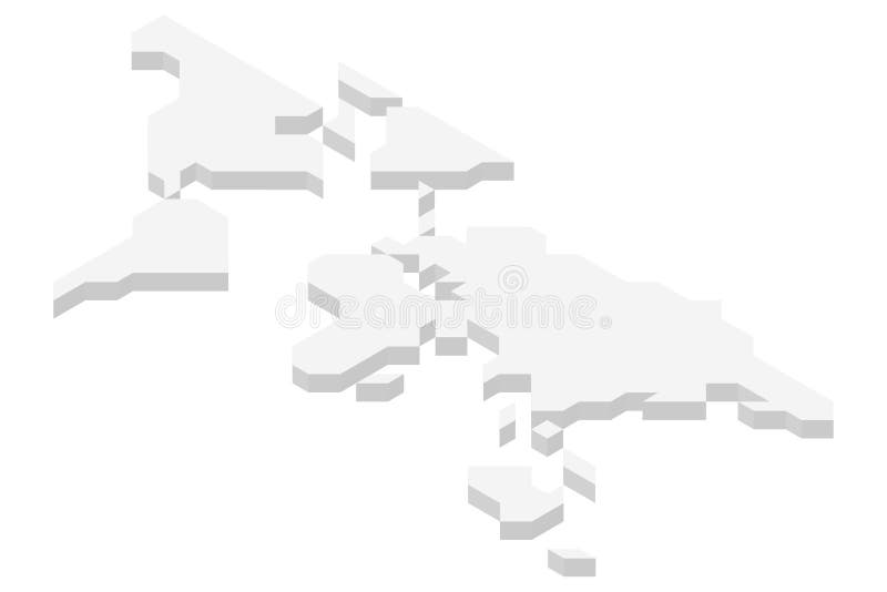3D isometric map of World stock vector. Illustration of global - 222699290
