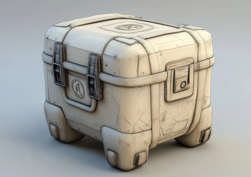 3D Grid Building in a Black and White Perspective View Illustration ...