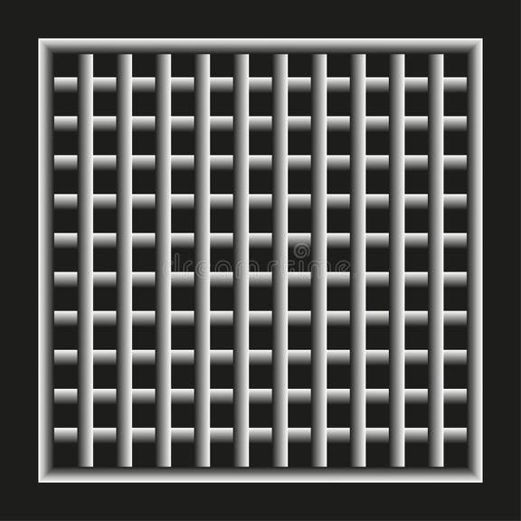 3D Grid Icon. Shadowed Mesh Shape. Vector Structure Symbol. Monochrome ...