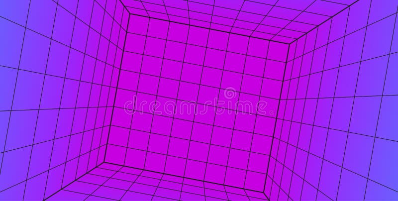 3d Grid Perspective Room in Technology Style. Stock Vector ...