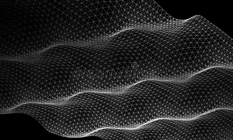 3d Grid Technology Background. Futuristic Technology Network Wireframe ...