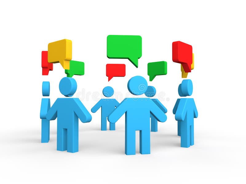 3d Group Discussion Concept Stock Illustration - Illustration of ...