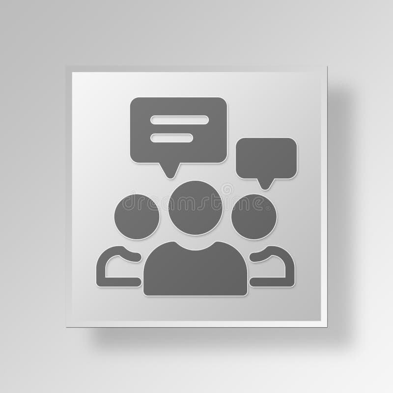 3D Group Discussion Icon Business Concept Stock Illustration ...