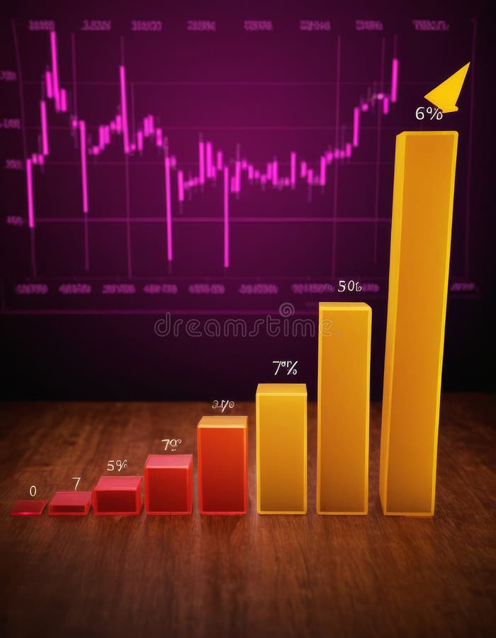 3D Growth Chart Projection stock illustration. Illustration of ...