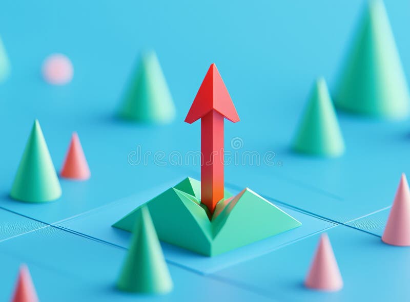 A 3D Growth Chart for Stocks or Forex, Displaying a Candlestick Pattern ...