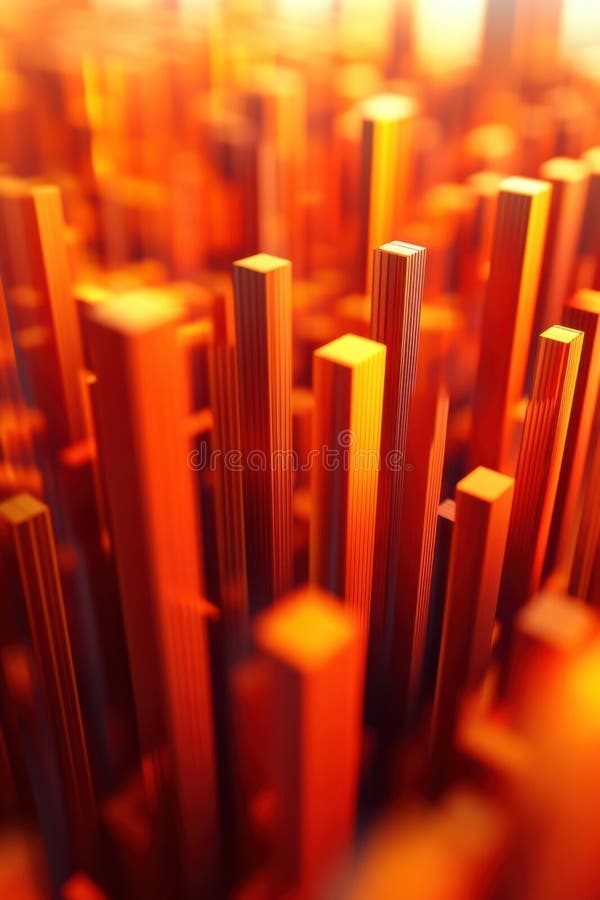3D Growth Visualization, this Modern 3D Design Features Bright Orange ...