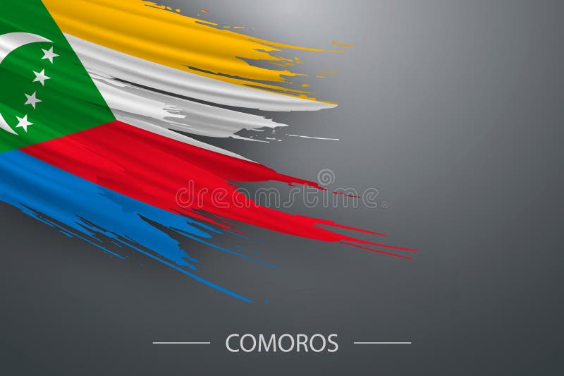 3d Grunge Brush Stroke Flag of Comoros Stock Vector - Illustration of ...