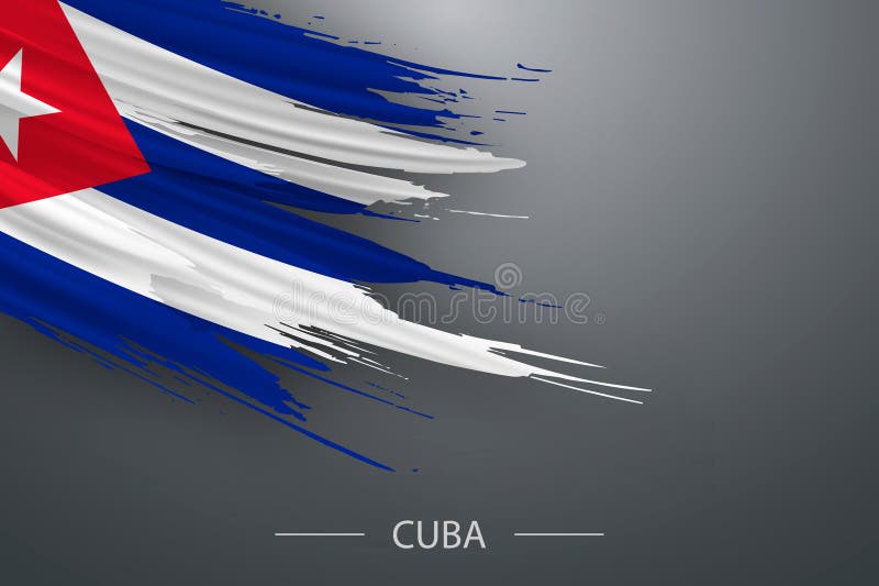 3d Grunge Brush Stroke Flag of Cuba Stock Vector - Illustration of ...