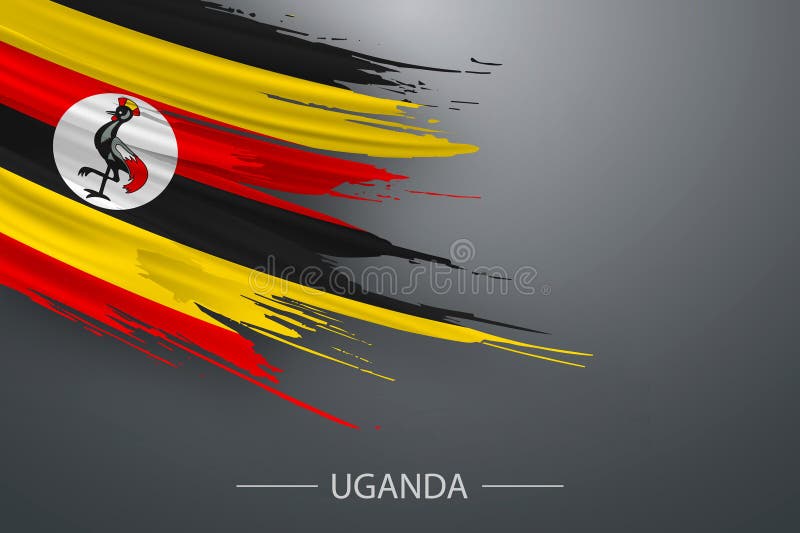 3d Grunge Brush Stroke Flag of Uganda Stock Vector - Illustration of ...