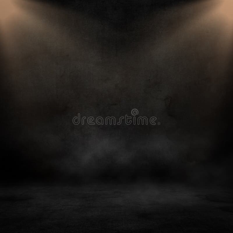 3D Grunge Interior with Spotlight Shining Down Stock Illustration ...
