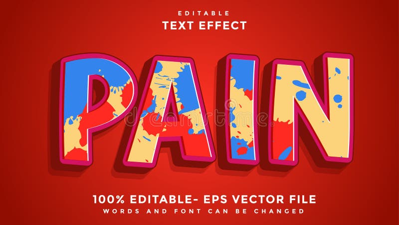 3d Grunge Texture Pain Editable Text Effect Design, Effect Saved in ...