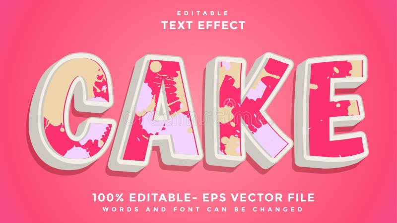 3d Grunge Texture Cake Editable Text Effect Design, Effect Saved in ...