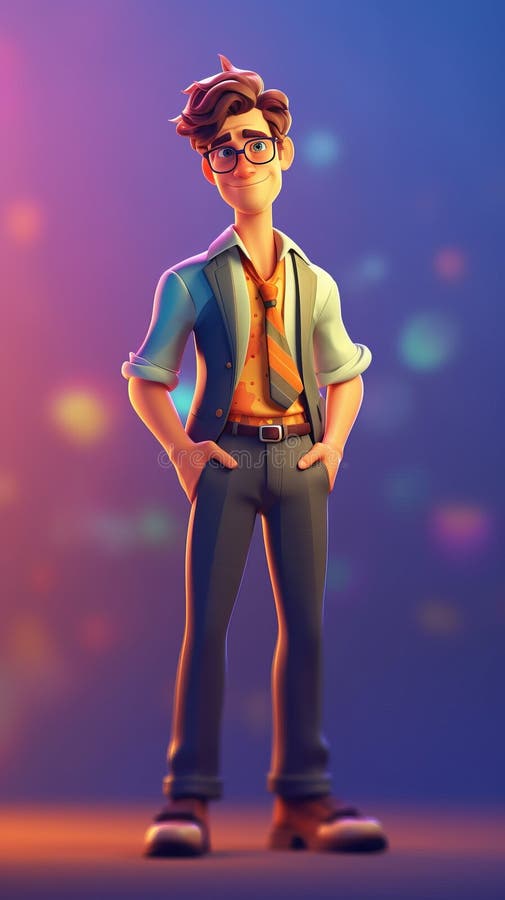 3d Guy Standing Generative AI Stock Illustration - Illustration of ...