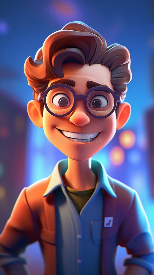 3d Guy Standing Generative AI Stock Illustration - Illustration of geek ...