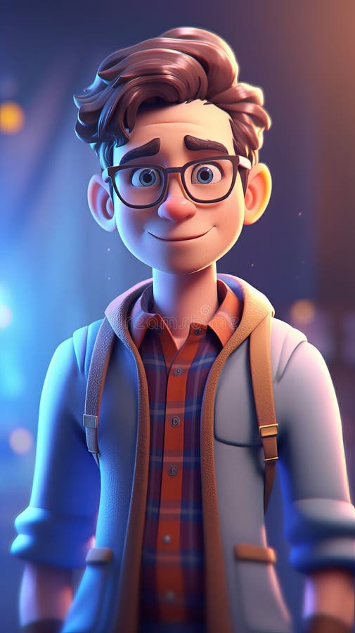 3d Guy Standing Generative AI Stock Illustration - Illustration of ...