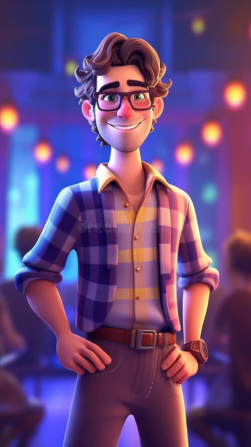 3d Guy Standing Generative AI Stock Illustration - Illustration of dork ...