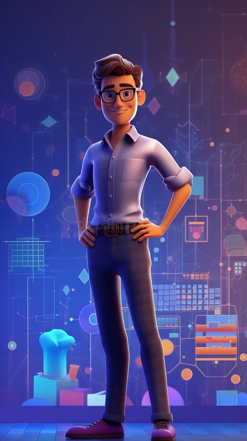3d Guy Standing Generative AI Stock Illustration - Illustration of ...