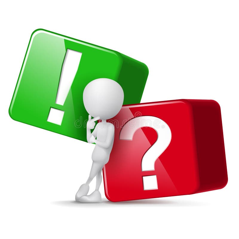 3d Man Looking at Question Box in His Hand and Thinking Over White ...
