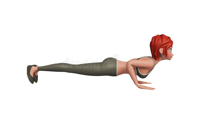 3d Gym Girl Doing Exercise. Stock Illustration - Illustration of ...