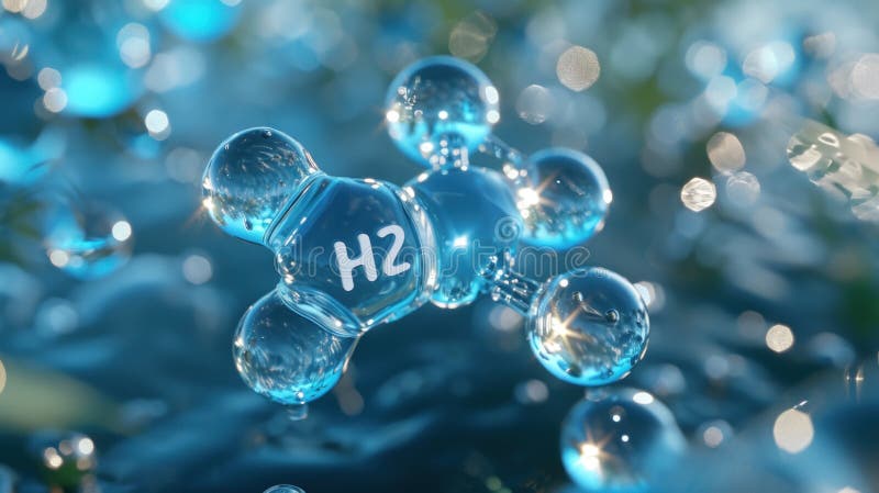 3d H2O Molecule Visualization Stock Illustration - Illustration of ...
