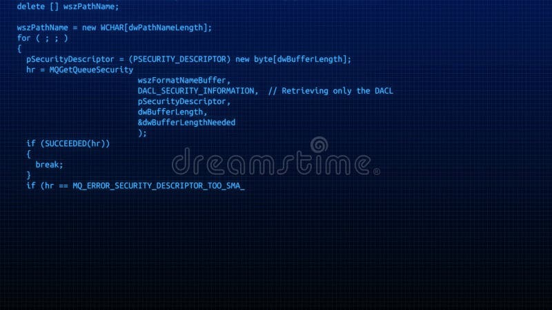 3d Hacking Code Data Flow Stream On Blue Screen Error Messages Computer Loop Animation