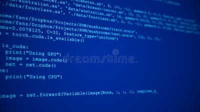 3D Hacking Code Data Flow Stream on Blue. Screen with Typing Coding Symbols Editorial Photo ...