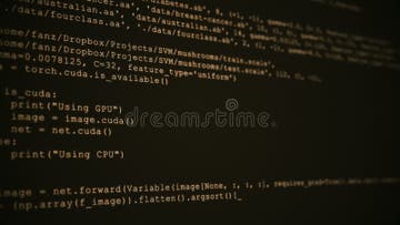 3D Hacking Code Data Flow Stream on Sepia. Screen with Typing Coding Symbols Editorial Image ...