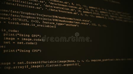 3D Hacking Code Data Flow Stream on Sepia. Screen with Typing Coding ...