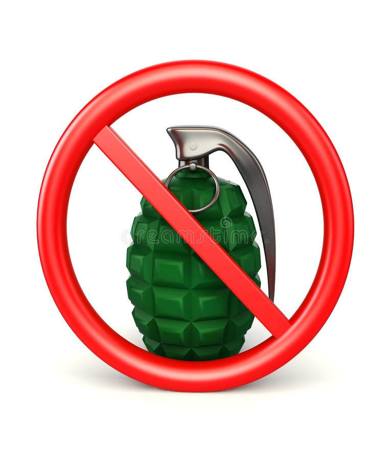 3d Hand Bomb in Forbidden Sign on White Stock Illustration ...