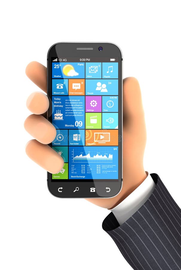 Holding Smartphone stock vector. Illustration of male - 29400297