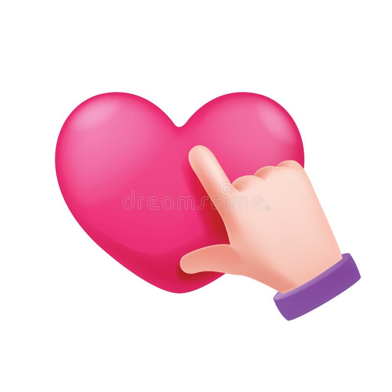 3D Hand Icon Finger Cursor Click, Touch Button Vector Illustration, Web ...